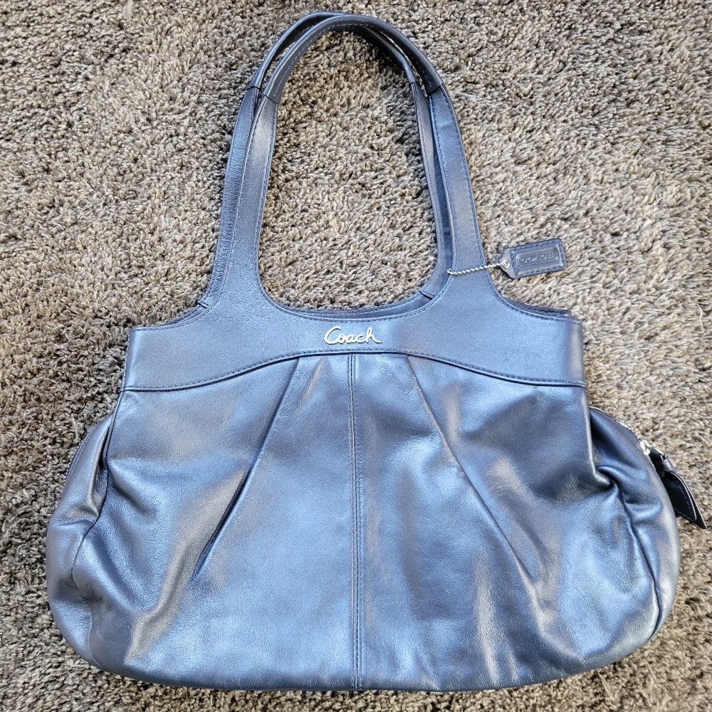Coach Lexi Butter Soft Leather Satchel Bag Navy Shimm… - Gem
